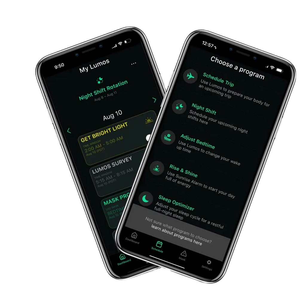 Lumos Mask: Light Therapy for Jet Lag, Night Shifts, Restoring Sleep ...