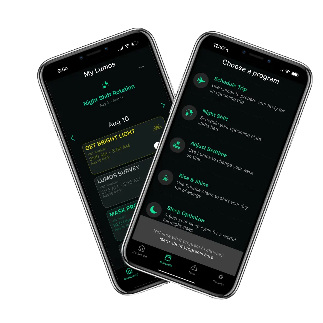 Lumos Mask: Light Therapy for Jet Lag, Night Shifts, Restoring Sleep ...